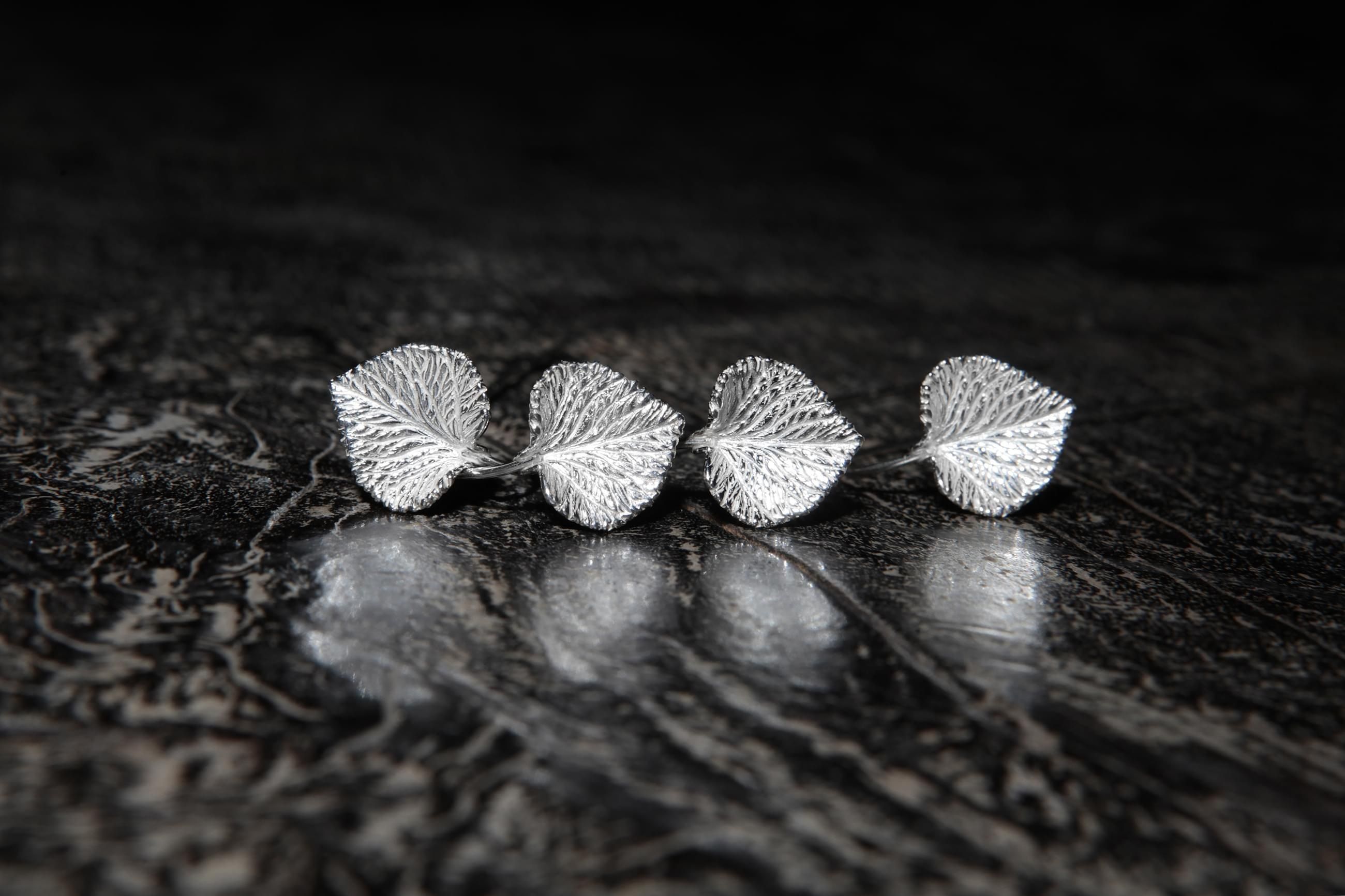 Garden of flower jewellery, silver and golden flowers